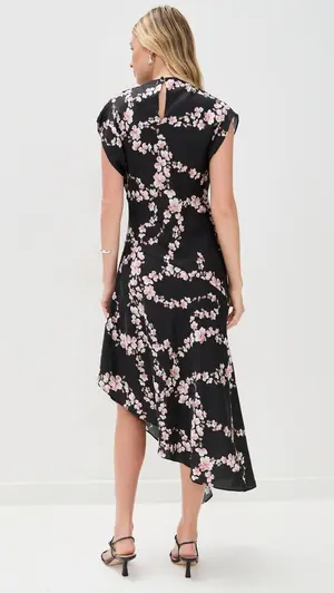 Misa Sally Floral Print Midi Dress