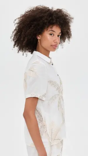 PALMACEA Maya Embroidered Palm Tree Shirt