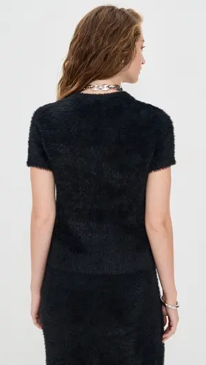 Helmut Lang Crop Eyelash Tee
