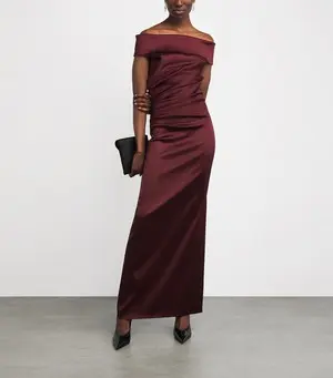 Max Mara Stretch-satin Maxi Dress