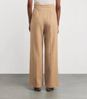 Eleventy Wool-blend Metallic Pleated Trousers
