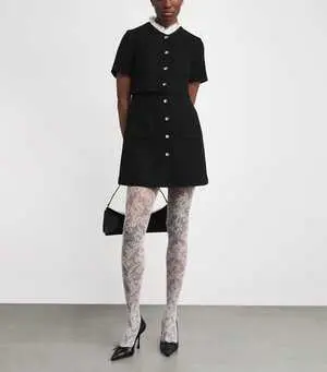 Sandro Tweed Mini Dress With Ruffle-collar