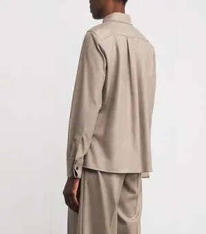 Max Mara Stretch-cashmere Foulé Shirt - Beige