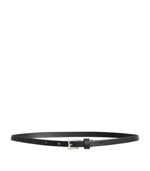 Max Mara Leather Logo Belt - Black