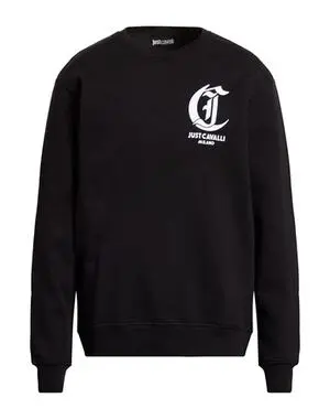 Just Cavalli Cotton Blend Flocked Logo Sweatshirt