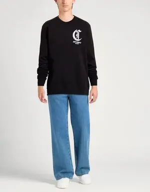 Just Cavalli Cotton Blend Flocked Logo Sweatshirt
