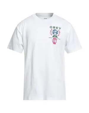 Obey T-shirt Size Cotton - White