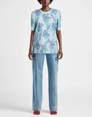 Moschino Houndstooth Crepe Top