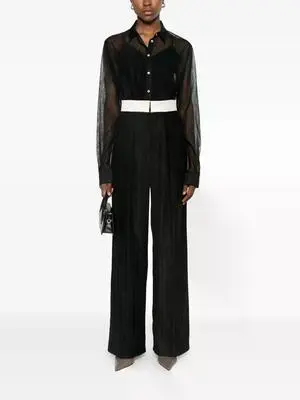FORTE_FORTE Semi-sheer Button-front Shirt