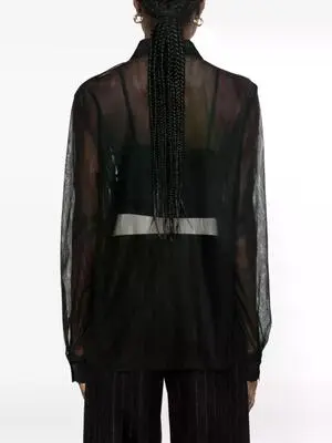 FORTE_FORTE Semi-sheer Button-front Shirt
