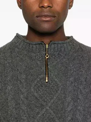 A TENTATIVE ATELIER Cable Knit Half Zip Sweater