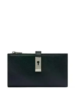 Bally Lock Me Grained Leather Long Wallet - Green