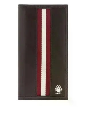 Bally Ray Continental Striped Leather Wallet - Brown