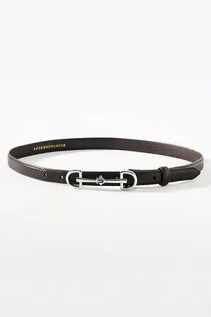 Anthropologie Horsebit Belt - Brown/silver