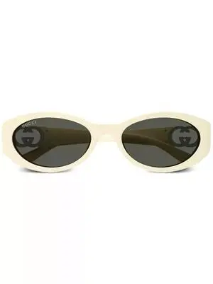 Gucci Interlocking G Oval Sunglasses - White