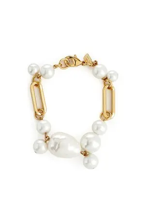 KENNETH JAY LANE Pearl Cluster Bracelet - Lime