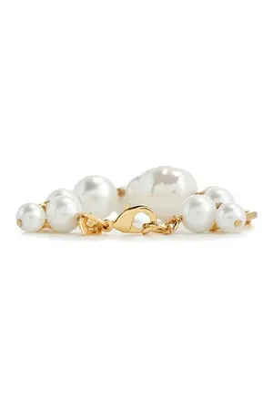 KENNETH JAY LANE Pearl Cluster Bracelet - Lime