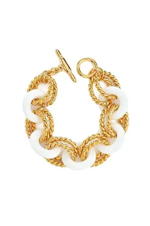 KENNETH JAY LANE Double Twist Clasp Bracelet - Gold