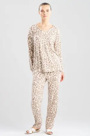 Natori Ombre Leopard Print Pajama Set - Brown