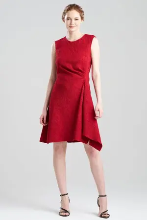 Natori Botanic Texture Jacquard Sleeveless Side Drape Dress