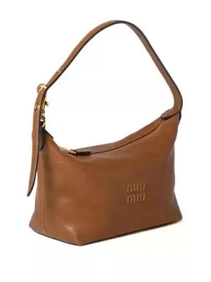 Miu Miu Logo-embossed Shoulder Bag - Brown