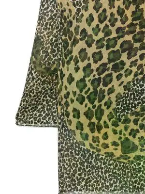 Saint Laurent Leopard-print Scarf - Green