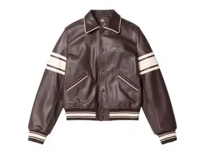 StÜssy X Wales Bonner Leather Varsity Jacket
