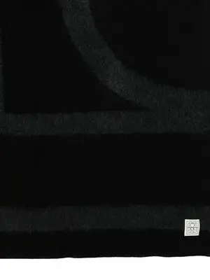 TOTEME Wool Monogram Scarf - Black