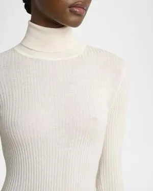 Gabriela Hearst Peppe Cashmere Silk Turtleneck Sweater - Ivory