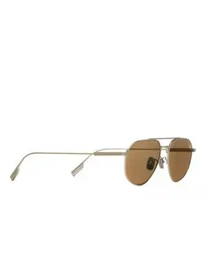 Zegna Double-bridge Pilot Sunglasses