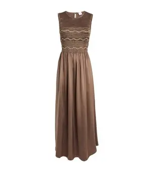 Loretta Caponi Silk Gioia Midi Dress