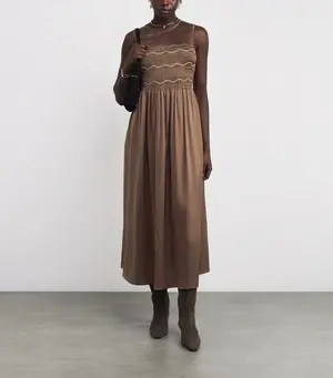 Loretta Caponi Silk Gioia Midi Dress