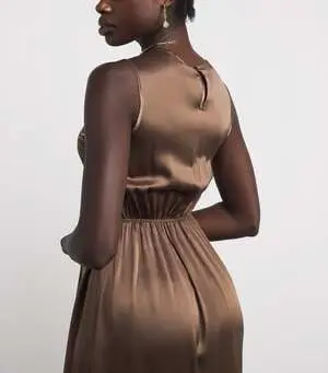 Loretta Caponi Silk Gioia Midi Dress