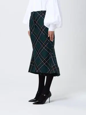 Alexander McQueen Plaid Mermaid Skirt