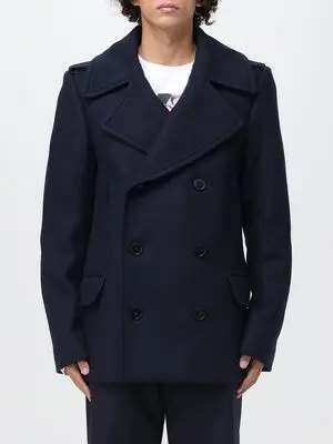 Dries Van Noten Double Breasted Coat - Blue