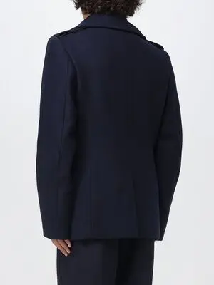 Dries Van Noten Double Breasted Coat - Blue