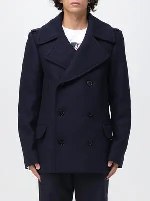 Dries Van Noten Double Breasted Coat - Blue
