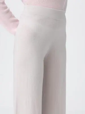 ALLUDE Wide Leg Knit Pants - Grey