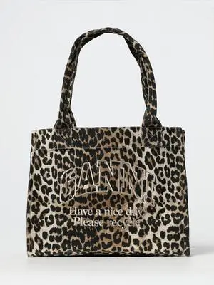 GANNI Printed Tote Bag - Brown