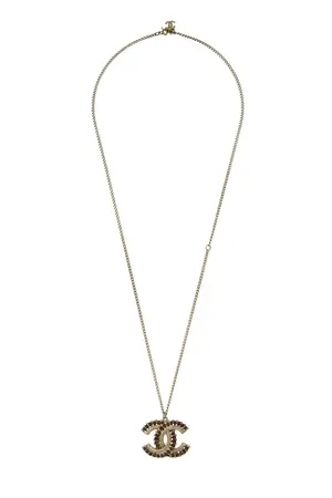 Chanel Cc' Logo Pendant Necklace - Red