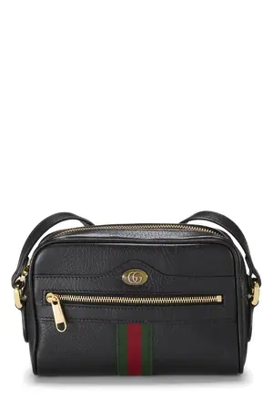 Gucci Leather Web Ophidia Crossbody - Black