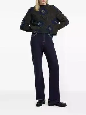 BARRIE Floral-intarsia Knit Sweater