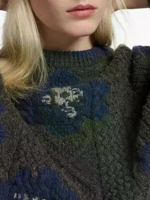 BARRIE Floral-intarsia Knit Sweater