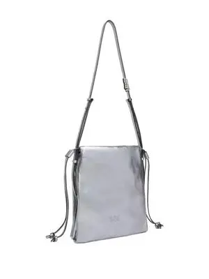 Pinko Metallic-leather Drawstring Shoulder Bag