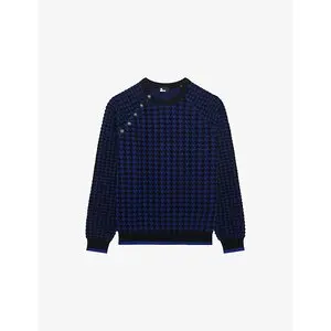 The Kooples Houndstooth Wool-blend Jumper