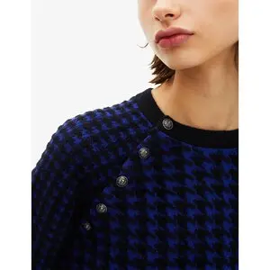 The Kooples Houndstooth Wool-blend Jumper