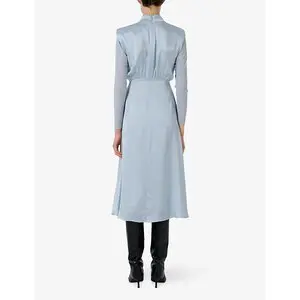 LEEM Silk High-neck Midi Dress