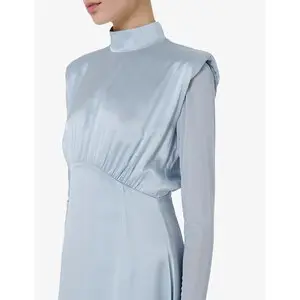 LEEM Silk High-neck Midi Dress