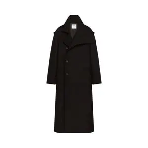 COURREGES Oblique Wool Maxi Trench Coat