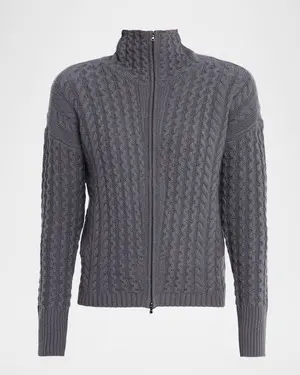 Tse Cashmere Cashmere Cable Knit Bomber Jacket